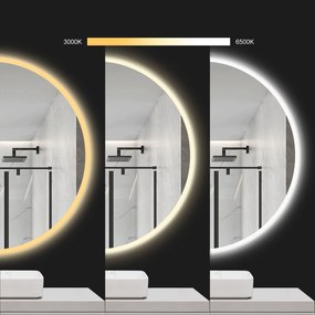 Rea Zrcadlo ⌀50 cm s vyhříváním a regulovatelným LED osvětlením