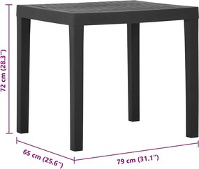 Zahradní stůl šedý 79 x 65 x 72 cm plast 315843