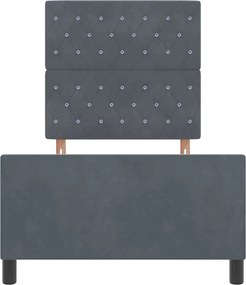 Postel s boxspringem s čelo Tmavě šedá 100 x 200 cm samet 3344856