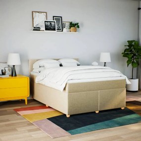 Box spring postel s matrací krémová 140x200 cm textil 3289008