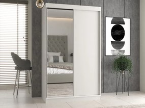 Šatní skříň IGA se zrcadlem 120 cm bílá