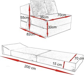 Rozkládací molitanové křeslo (matrace) - city
