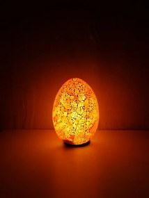 Lampa stolní oranžová Egg, 35 cm, ruční práce,