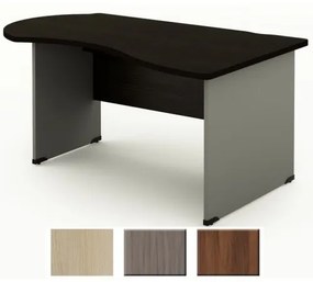 Kancelářský stůl Berlín 140x80 cm - pravý - dřevěná podnož - 3D513