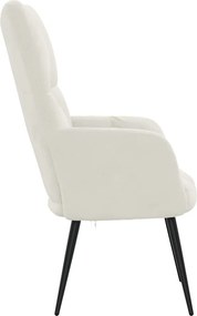 Relaxační židle krémově bílá samet 328082