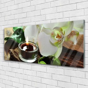 Plexisklo-obraz Orchidej Svíce do Lázní 125x50 cm