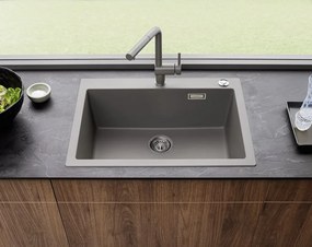Blanco Pleon 8, silgranitový dřez 700x510x220 mm, 1-komorový, černá, BLA-525957