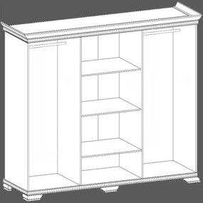 KORA s | šatní skříň KS2 | 158 cm | samoa king