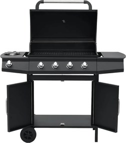 Plynový gril 4+1 hořáky černý ocel 310105
