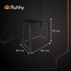 Skládací černý stůl – 80 x 75 x 40 cm