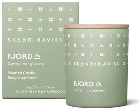 SKANDINAVISK Vonná svíčka FJORD 65 g, zelená barva, sklo, dřevo, vosk