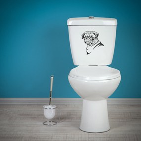 Samolepka na WC - Mops - PopyDesign
