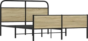 Kovový rám postele bez matrace dub sonoma 160 x 200 cm 3318694