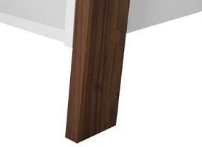 Dřevěná police na knížky ve tvaru žebříku ořech/bílá MOBILE TRIO Beliani