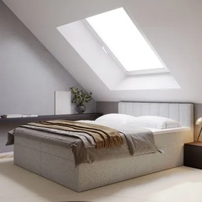 Postel boxspring se 2 úložnými prostory šedá PEDRO SOTTO PU 160x200 cm