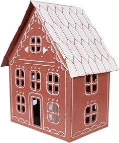 Kovová LED lucerna domek - 32 cm