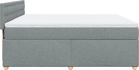 Box spring postel s matrací světle šedá 180 x 200 cm textil 3286773