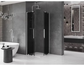 Mexen Velar L Duo, sprchový kout s posuvnými dveřmi 100 x 100 cm, 8mm šedé sklo, chromová, 871-100-100-02-43-01