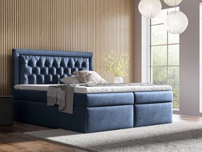 Eka Kontinentální čalouněná postel Mona - Kronos (200x200 cm) Barva látky Kronos: Modrá (08)