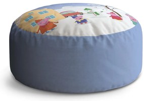 Taburet Circle prasátko Pepina zima, modrá