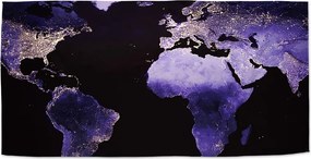 Sablio Ručník Světelná mapa světa - 50x100 cm