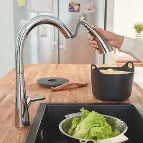 Grohe Zedra - Dřezová baterie s výsuvnou sprškou chrom