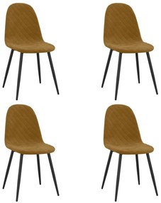 Jídelní židle 4 ks hnědé samet,  325665