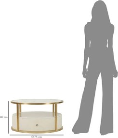 Designový konferenční stolek Pembroke 75 cm bílý
