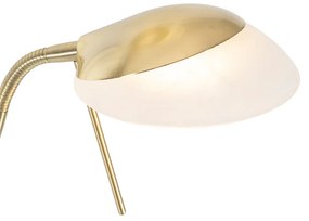 Mosazná stojací lampa včetně LED a stmívače s lampou na čtení - Empoli