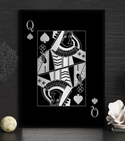 Pixada Queen of spades Silver - motivační obraz Velikost: B2 - 50x70 cm, Volba rámu: plakát bez rámu