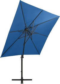 vidaXL Konzolový slunečník s tyčí a LED světly 250 cm [312325] Barva: Černá