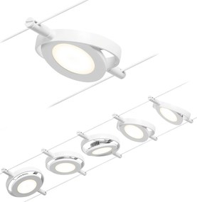 Paulmann 94416 RoundMac, sada lankové LED osvětlení, 5x4,5W LED 3000K, bílá/chrom, délka 500cm