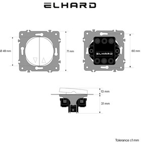 Elhard Kulatý ovladač žaluzií Rondo, bílý RD1003W