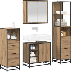 Sada koupelnového nábytku 4 ks Artisanový dub 65 x 33 x 60 cm 3402412