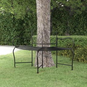 Lavice kolem stromu 150 cm černá ocel 318823