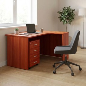 Sestava kancelářského nábytku SimpleOffice 2, 140 cm, pravá, třešeň