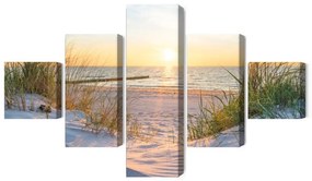 Vícedílný obraz Západ Slunce Na Baltském Moři 3D Nedostatek Nedostatek Plátno Canvas 150x90