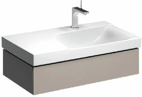 Geberit Xeno 2 - Skříňka pod umyvadlo 90 cm s odkládací plochou, zásuvka s LED svítidlem, šedobéžová 500.514.00.1