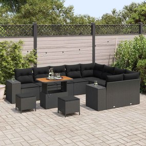 Sada zahradních pohovek 12 ks Černá polyratan 3362044