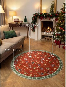 Červený/zelený kulatý koberec s vánočním motivem ø 160 cm Toy's Delight Nostalgic Noel Red Green – Villeroy&amp;Boch