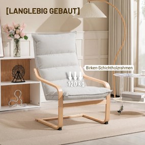 HOMCOM Moderní relaxační křeslo do ložnice s prohnutými opěrkami, polstrováním, sametové křeslo - 67 x 83 x 105 cm, krémové
