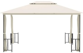 Altán s bočními stěnami a dvojitou střechou 3 x 4 m krémový,  318543