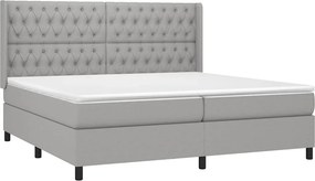 Box spring postel s matrací světle šedá 200 x 200 cm textil 3131697