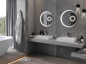 Mexen Ella, LED koupelnové zrcadlo s podsvícením a kosmetickým zrcátkem 60x60 cm, 6000K, ochrana proti zamlžování, 9811-060-060-611-00