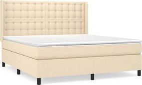 Box spring postel s matrací krémová 180x200 cm textil 3131774