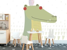 Samolepící tapeta roztomilý krokodýl s peříčky - 300x200 cm