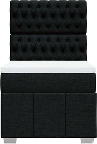 Box spring postel s matrací černá 90x200 cm textil 3293860