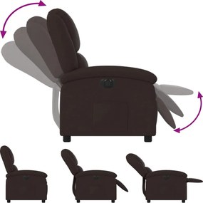 Elektrické polohovací křeslo tmavě hnědé textil 3204145