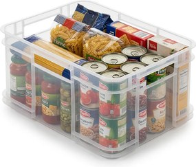 Keeeper Úložný box pro domácnost i dílnu, BRUNO XL, 28L, 43 x 35 x 24 cm, transparentní