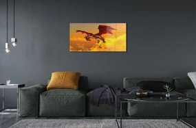 Obraz na skle Zataženo oblohy drak 100x50 cm
